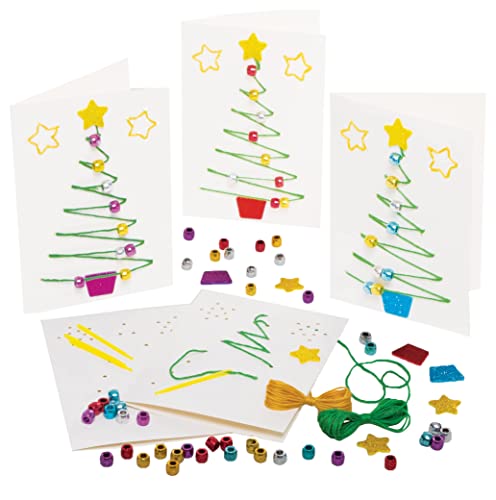 Baker Ross FE953 Christmas Tree Bead Threading Kits - Pack of 6, Make ...