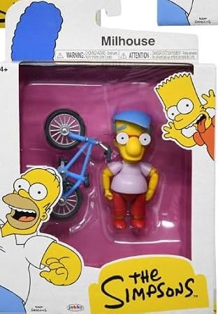 Amazon.com: The Simpsons 5" Action Figure Milhouse with Bicycle Wave #3 ...