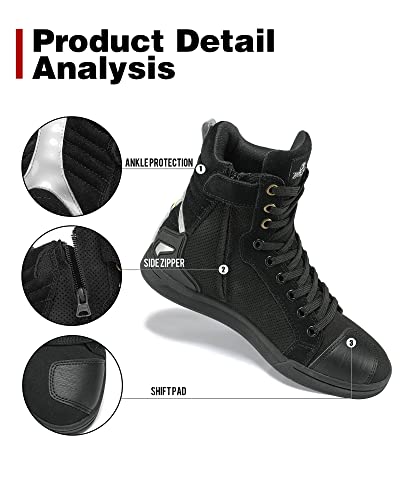 Snapklik.com : Motorcycle Boots Street Riding Shoes Anti-Slip Outdoor ...