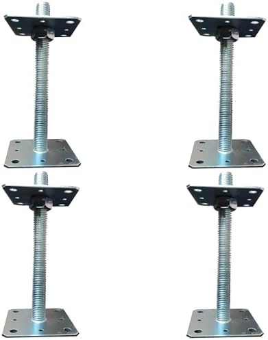 4X Adjustable Bolt Down Post Support feet Galvanised Heavy Duty 4mm ...