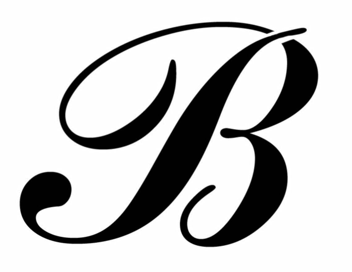 Amazon.com : Large Big Script Cursive Letter B 11" x 8.5" Custom ...