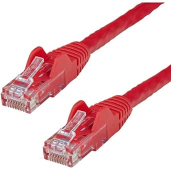 StarTech.com 100ft CAT6 Ethernet Cable - Red CAT 6 Gigabit Ethernet Wire - 650MHz 100W PoE RJ45 ...