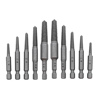 10 Pcs Screw Extractor Set, Easy Out Bolt Extractor Set Remover, Screw ...