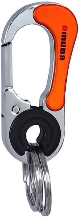 Omuda Stylish Hook Locking Silver Metal Carabiner Double Ring Hook ...
