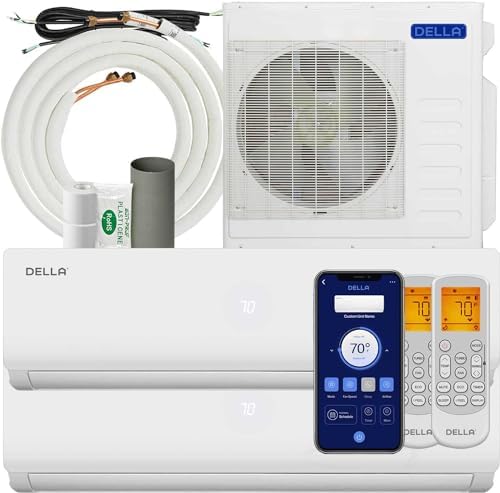 Amazon.com: DELLA 36K BTU ODU 2 Dual Zone 24000 24000 BTU 19 SEER2 208 ...