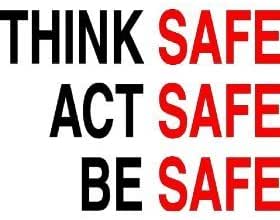 L1555 LARGE THINK SAFE ACT SAFE BE SAFE WARNING SAFETY METAL WALL SIGN ...