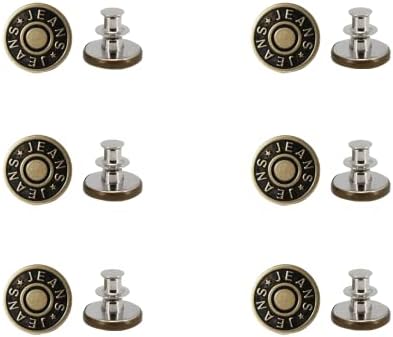Bottoni Jeans, 6 Pezzi Bottoni per Jeans Regolabili, 17 mm Bottoni per ...