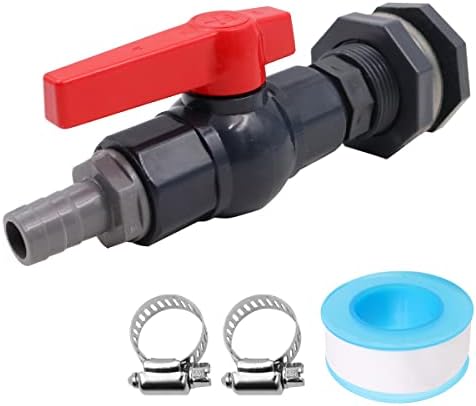 WANGCL Rain Barrel Spigot Faucet Kit PVC Bulkhead Fitting with Ball ...