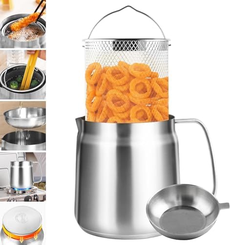 Amazon.com: 68Oz/2L Stainless Steel Oil Filter Pot, 2 in 1 Oil Strainer ...