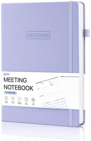 WEMATE Hardcover Meeting Notebook, B5 Work Planner Notebook With Action ...