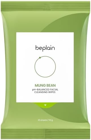 Amazon.com: beplain Mung Bean pH- Balanced Facial Cleansing Wipes ...