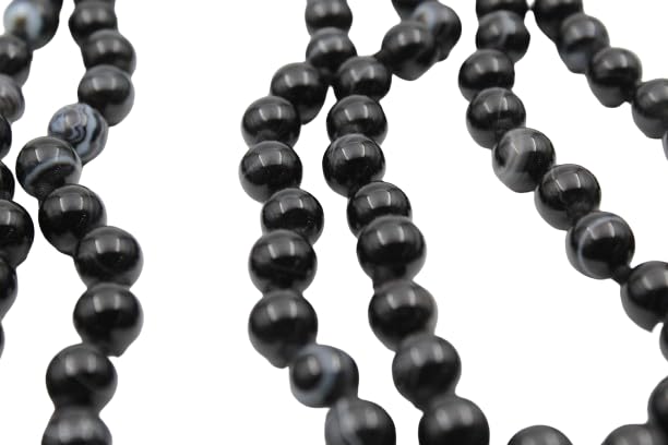 Dharmsaar Black Hakik Mala Original Men,Crystal Akik Stone Japa Mala ...