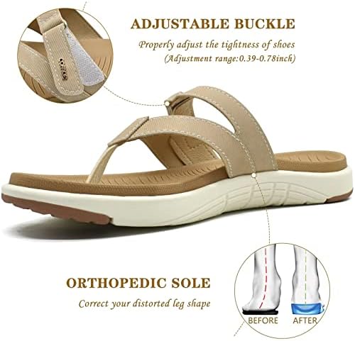 COFACE Womens Fashion Orthotic Flip Flops Ladies Slip On Lightweight ...