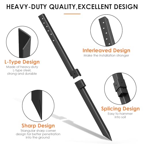 Buy Feeloco Pack of 2 Fence Post Repair Kit,Upgraded Fence Post Anchor ...