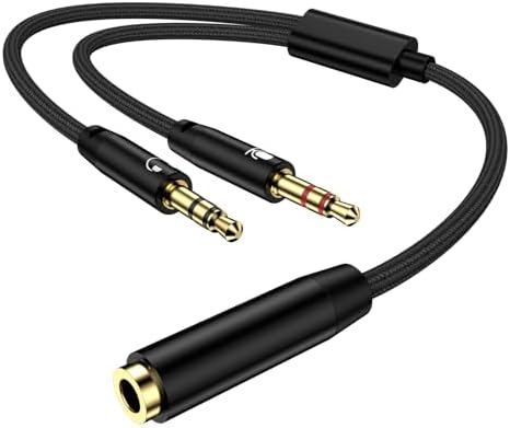 Amazon.com: Headphone Splitter for PC, 3.5mm Female to 2 Dual Male 3 ...