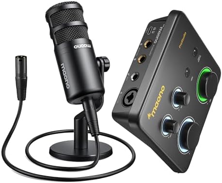 Amazon.com: MAONO USB Audio Interface for PC & XLR Dynamic Microphone ...