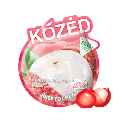 Happy Global Kozed Peelable Gummy Candy Lychee Flavors 3 Pack, Fun ...