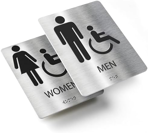Amazon.com : ADA-Mark Modern Restroom Sign for Business - ADA Compliant ...
