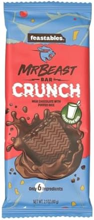 Amazon.com : Feastables Milk Chocolate Crunch Bars - Made with Grass ...