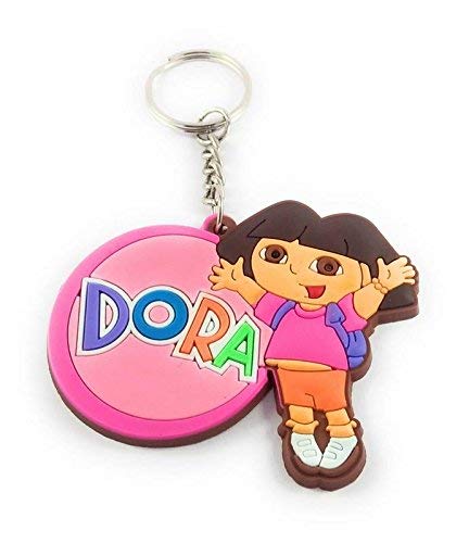 MJ Ragav Single Sided Dora Disney Cartoon Rubber Keychain (Pink ...