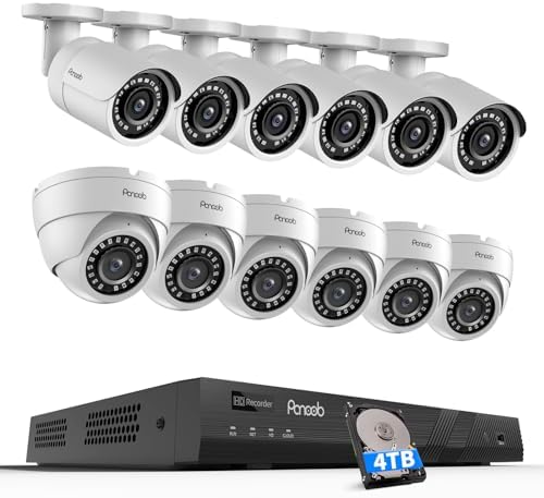 Amazon.com : PANOOB 16 Channel Security Camera System PoE, (6) Dome (6) Bullet 8MP Wired IP ...