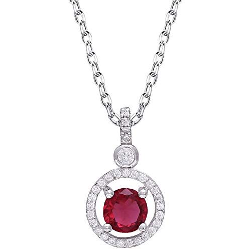 Buy GIVA 925 Sterling Silver Radiant Red Pendant with Link Chain ...