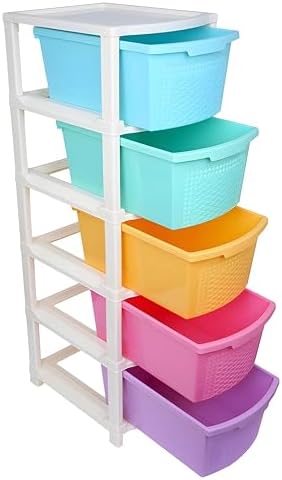ARISTO Multipurpose 5 Drawer Plastic Modular Chest Storage Organizer ...