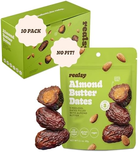 Amazon.com: Realsy Almond Butter Stuffed Medjool Dates, Organic Dates ...