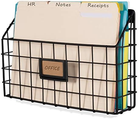 Amazon.com: Superbpag File Holder Metal Mesh Wire Shelf Hanging Folder ...
