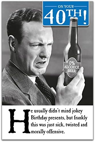 Jokey Greetings Cards, 40th Birthday Card for Him, Male Birthday aged ...