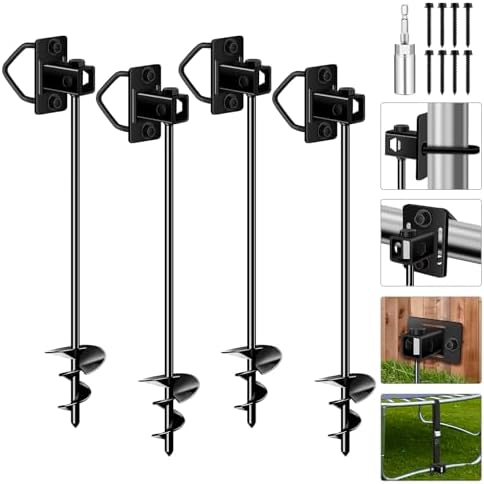 Amazon.com : Yaocom 6 Pcs 40 Inch Extra Long Ground Anchor 4" Wide ...