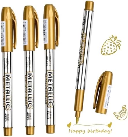 10PCS Golden Metallic Marker Pens Metallic Craftwork Pens Quick-Drying ...