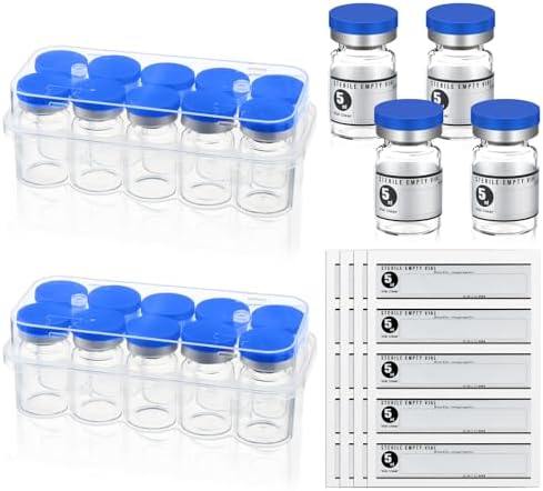 Amazon.com: Threlaco 20 Pcs 3ml Sealed Sterile Empty Vials with Self ...