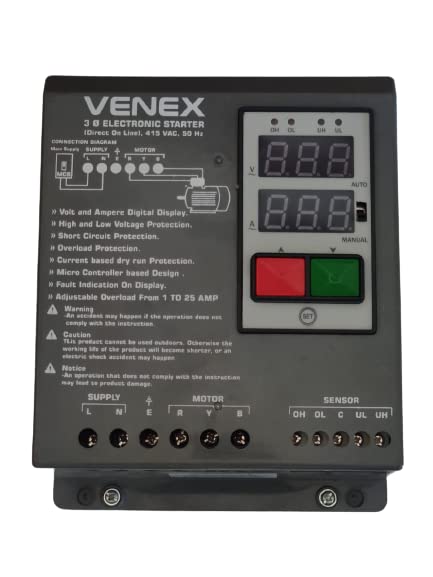 VENEX Digital Water Level Controller and Starter Panel with Volt and ...
