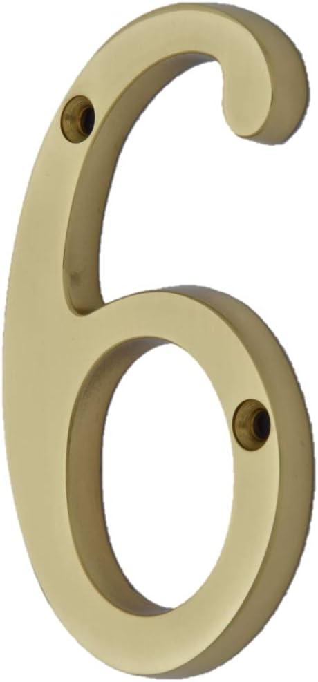 Amazon.com: QCAA Traditional Heavy Forged Brass House Number, 6 ...