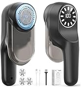 PKBD Large Rechargeable Lint Remover with 3 Extra Blades, LED Display ...