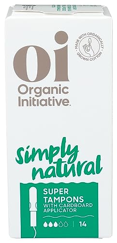 Organic Initiative Super Absorbency Organic Tampons Unscented 14 Count - No Feathers Please