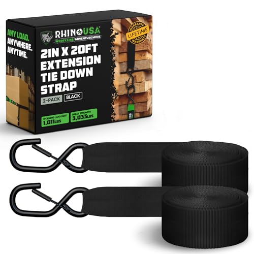 2 Pack Ratchet Strap Extension – 20 FT x 2 Inch with Loops - Want It All