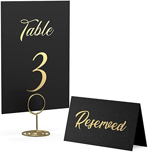 Amazon.com: 10 Black Reserved Signs with 30 Black Table Numbers and 10 ...