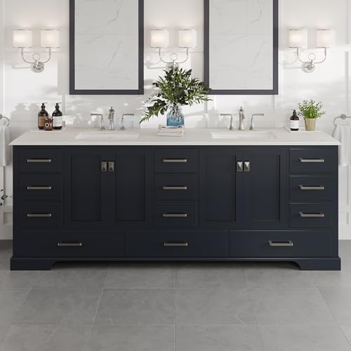 Amazon.com: Altair Design Gazsi 84" Wood Vanity in Black Oak with ...