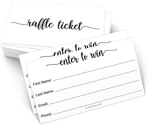 Amazon.com : 300 Pcs Enter to Win Raffle Tickets Cards 3.5 x 2 Inch ...