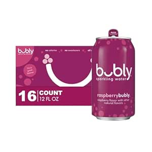 Amazon.com: Bubly 16-Pack of Raspberry Flavored Sparkling Water 12 fl ...