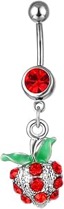 Amazon.com: Niaspi Cute Apple Belly Button Ring for Women Stainless ...