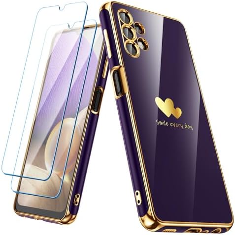 Amazon.com: Nonional for Samsung Galaxy A32 5G Case with 2 Pack Screen Protector, Luxury Double ...