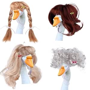 Amazon.com: Gosknor 4pcs Porch Goose Wigs with 4 Hair Clips, Goosey ...