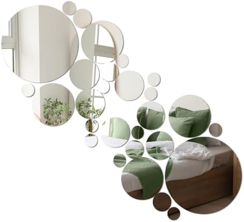 Amazon.com: DIBALIYI 32 Pcs Acrylic Mirror Wall Stickers, Removable ...