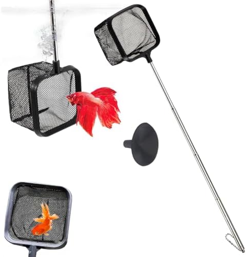 Qpets® Fishing Net, 3.1X3.1 Inch Small Aquarium Fish Net for Betta Fish ...