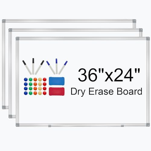 H-Qprobd 3' x 2' Whiteboard Dry Erase White Board for Wall 36x24 (3pcs ...