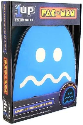 Amazon.com: Pac Man Light Up Silhouette Sign Blue Ghost Light ...