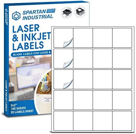 Spartan Industrial Printable Square Laser Inkjet Labels - 2" X 2 ...